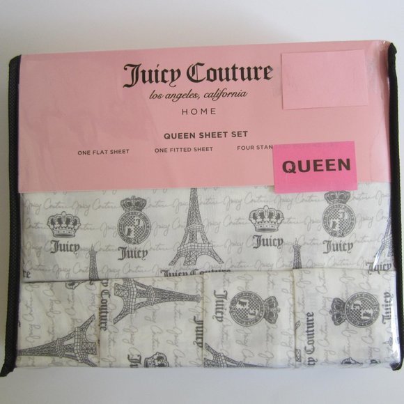 Juicy Couture | Bedding | Juicy Couture Queen Sheet Set Crown Eiffel ...